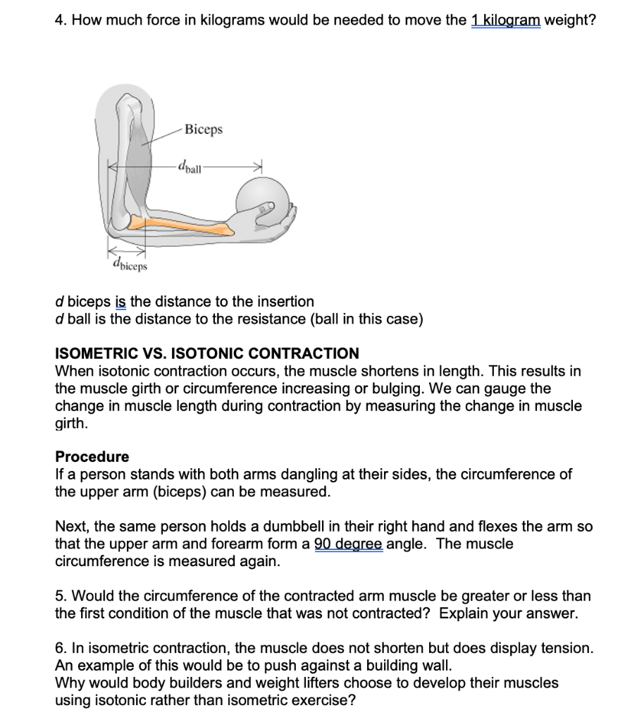 Solved 4. How much force in kilograms would be needed to | Chegg.com