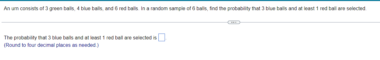 Solved An urn consists of 3 green balls, 4 blue balls, and 6 | Chegg.com