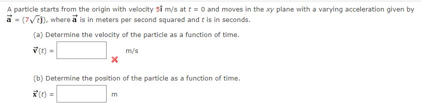 Solved A particle starts from the origin with velocity \( 5 | Chegg.com