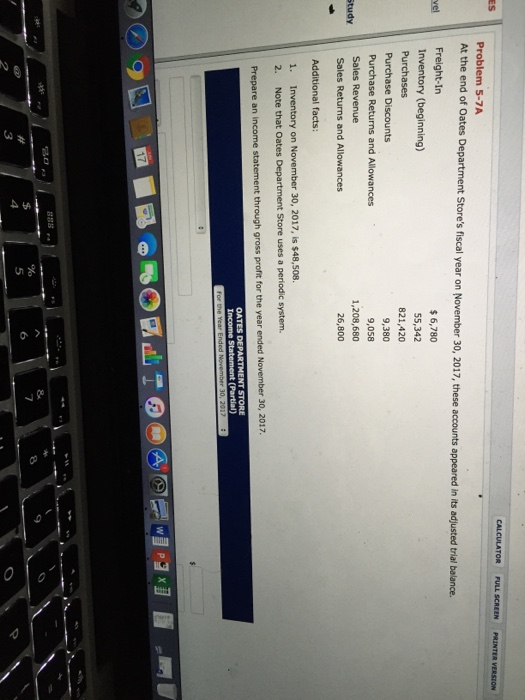 Solved CALCULATOR FULL SCREEN PRINTER VERSION ES Problem | Chegg.com