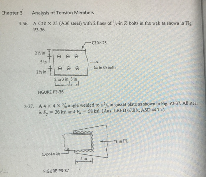 Solved FIGURE P3-20 3-21-Determine the effective net area of | Chegg.com