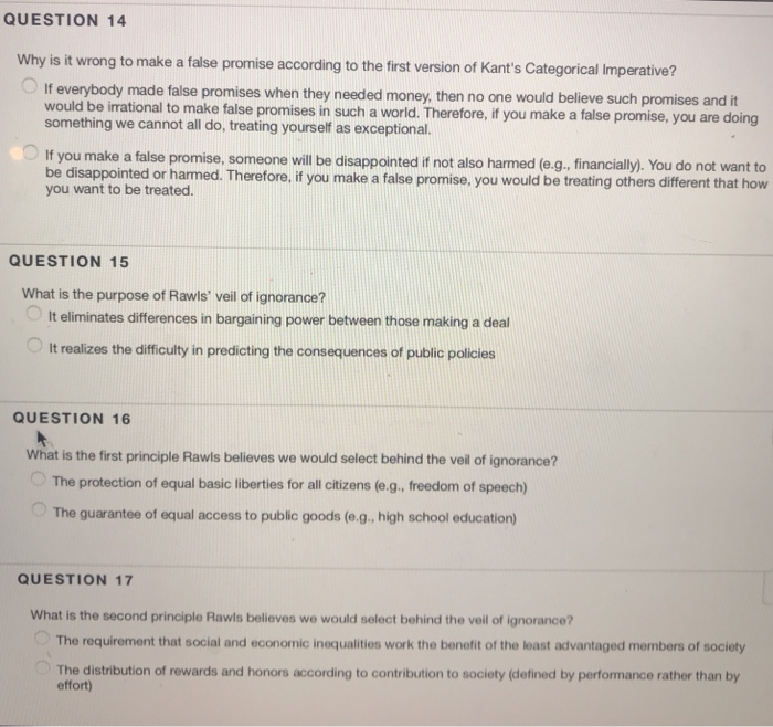 Solved QUESTION 14 Why is it wrong to make a false promise | Chegg.com