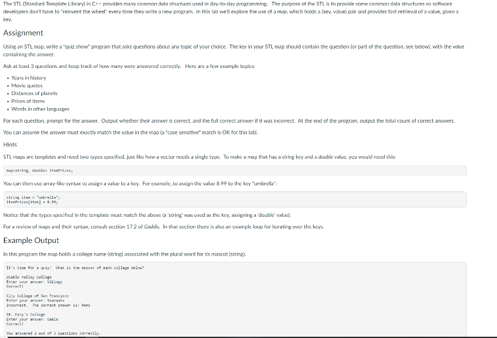 Solved This is a coding assignment. for C++ That i would | Chegg.com