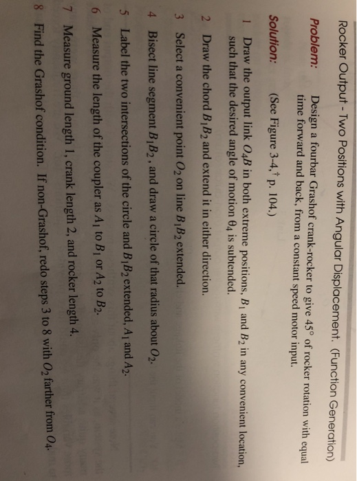 Rocker Output- Two Positions with Angular | Chegg.com