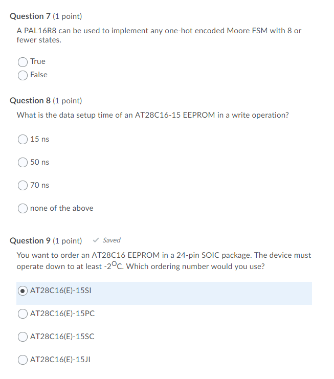 Solved Question 7 (1 point) A PAL16R8 can be used to | Chegg.com