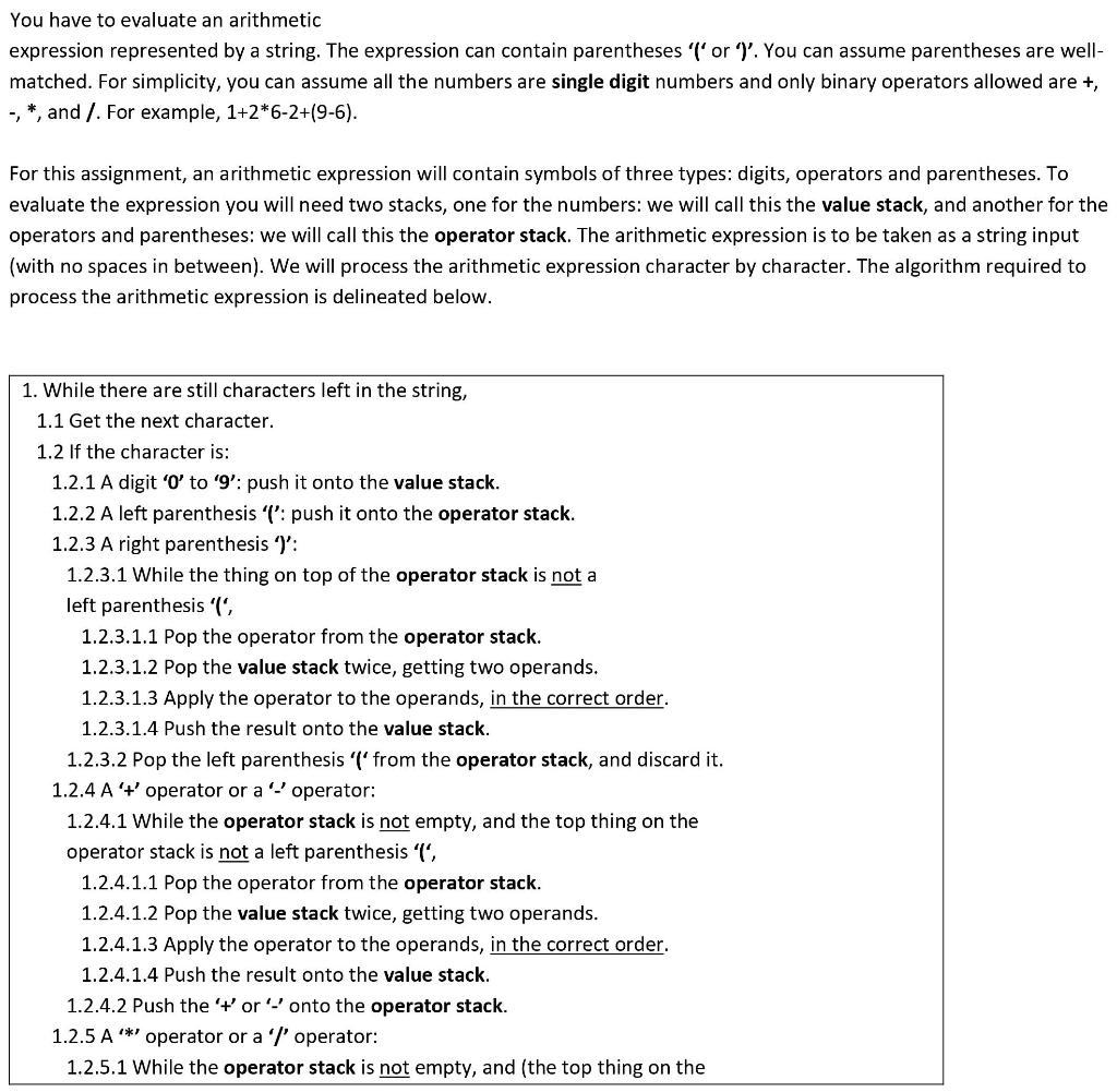 Solved You Have To Evaluate An Arithmetic Expression 