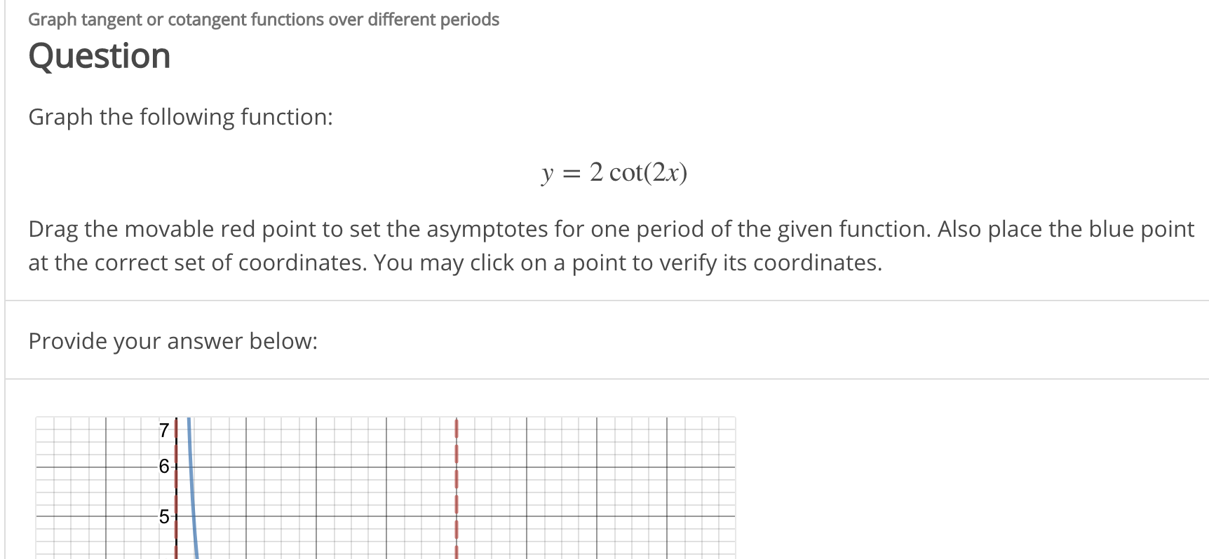 Solved Graph tangent or cotangent functions over different | Chegg.com