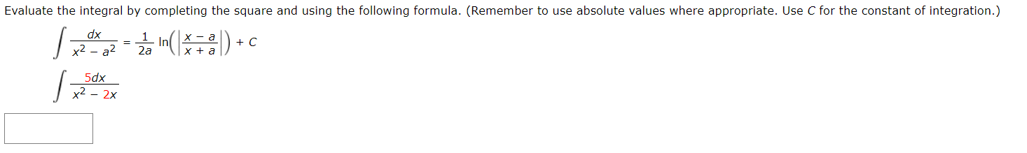 Solved Evaluate the integral by completing the square and | Chegg.com