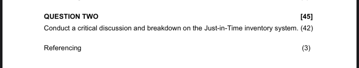 Solved QUESTION TWO [45] Conduct a critical discussion and | Chegg.com