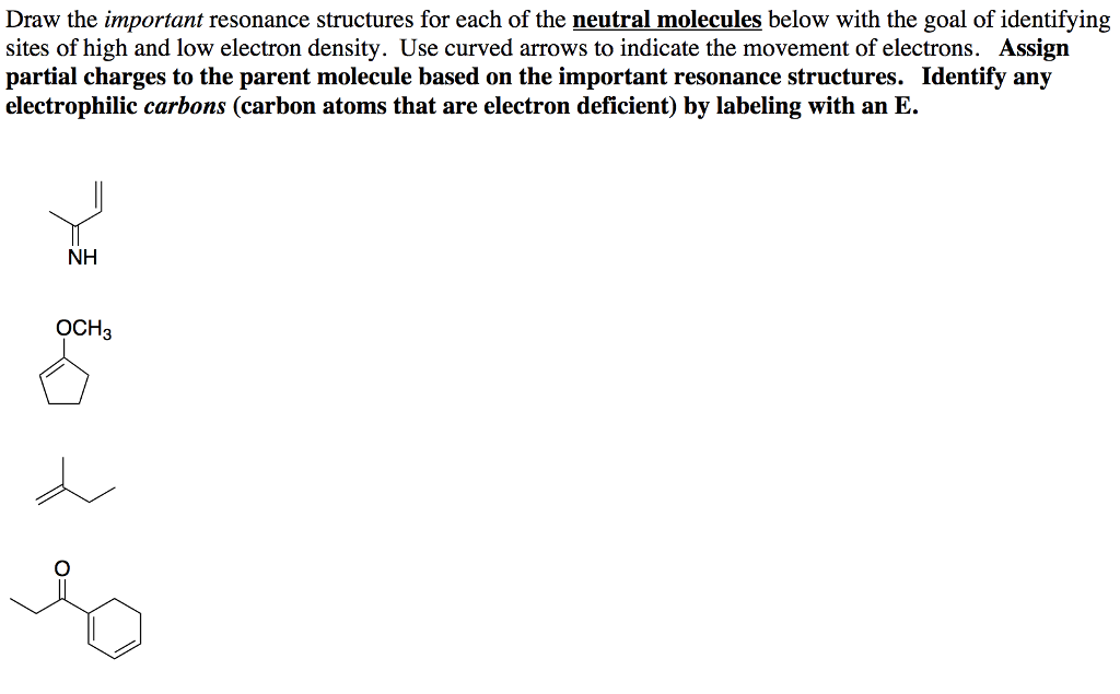 Solved Draw the important resonance structures for each of | Chegg.com