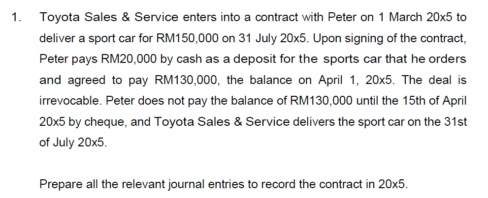 Solved Toyota Sales \& Service enters into a contract with | Chegg.com