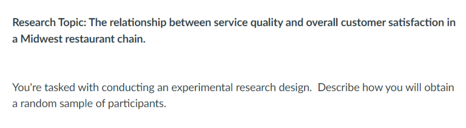 Solved Research Topic: The relationship between service | Chegg.com