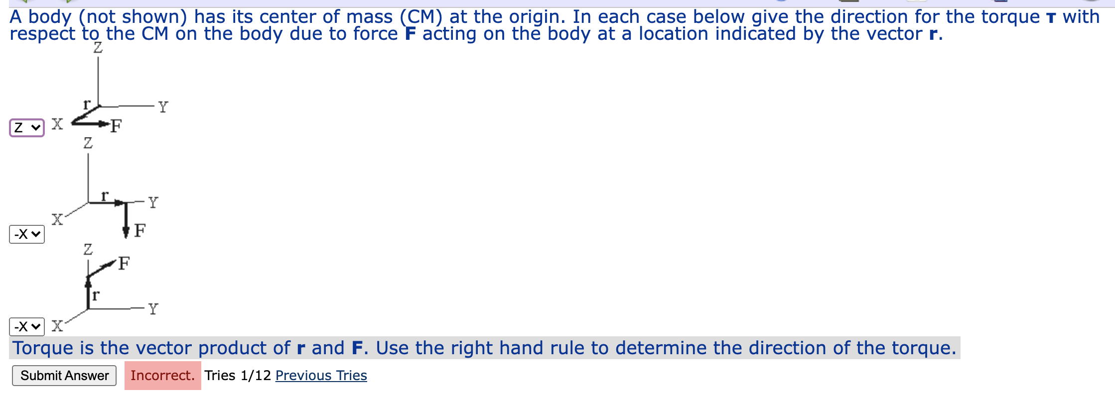 Solved A body (not shown) has its center of mass (CM) at the | Chegg.com