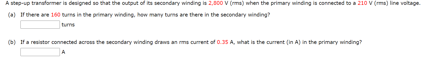 Solved A step-up transformer is designed so that the output | Chegg.com