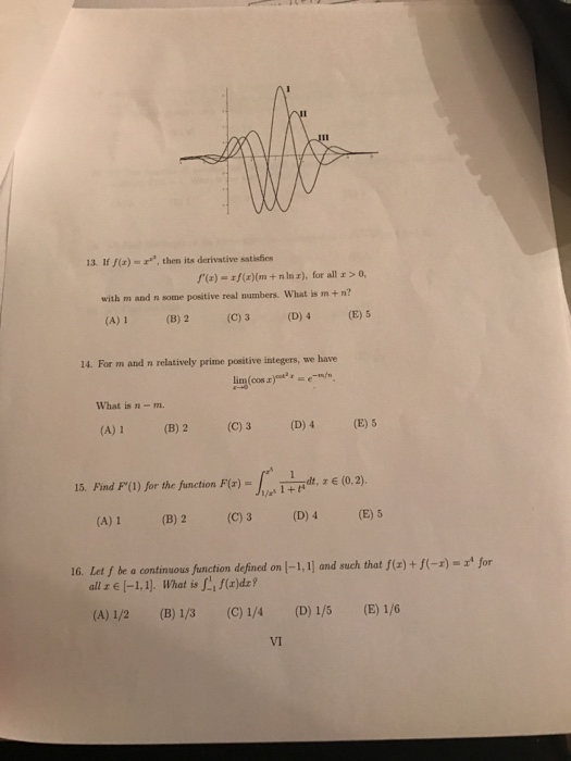 Solved Calculus Problems 1. Every function f is continuous. | Chegg.com