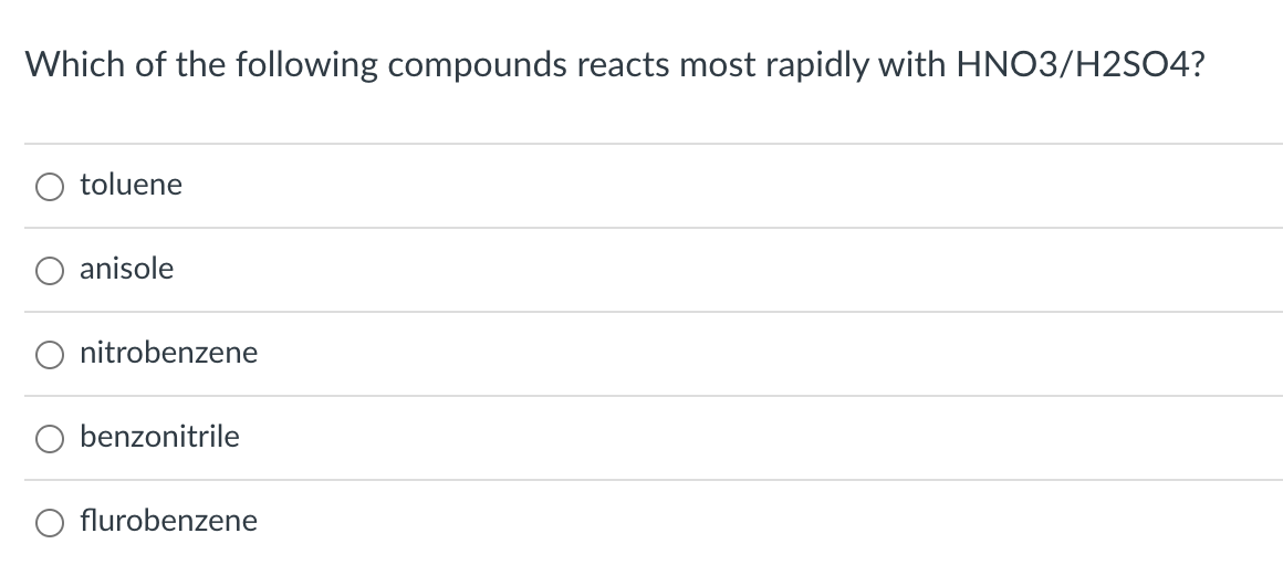 Solved Which of the following compounds reacts most rapidly | Chegg.com