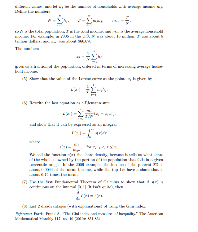 1. CHALLENGE PROBLEM 1 The Gini Index or Gini | Chegg.com