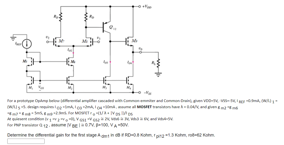 Solved +VDD Rp RD 012 M M HEM TREF 102 VO M los You RU M Vas | Chegg.com