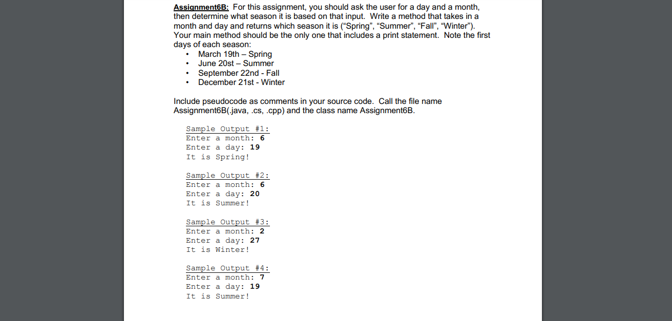Solved Assignment6B: For this assignment, you should ask the | Chegg.com