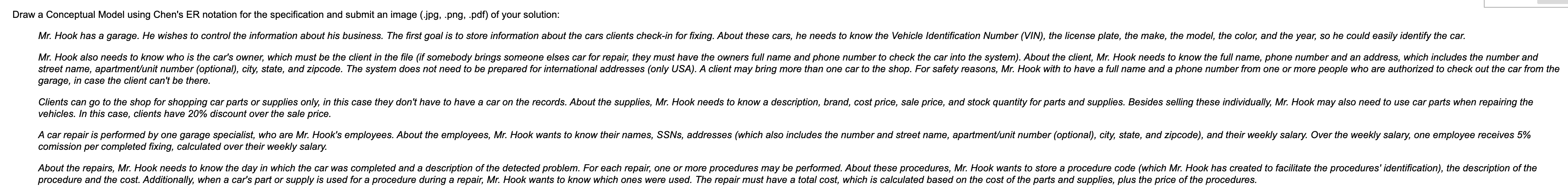 Solved Draw a Conceptual Model using Chen's ER notation for | Chegg.com