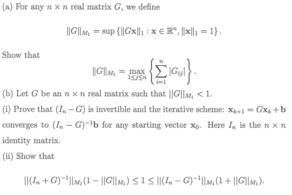 (a) For any n×n real matrix G, we define | Chegg.com