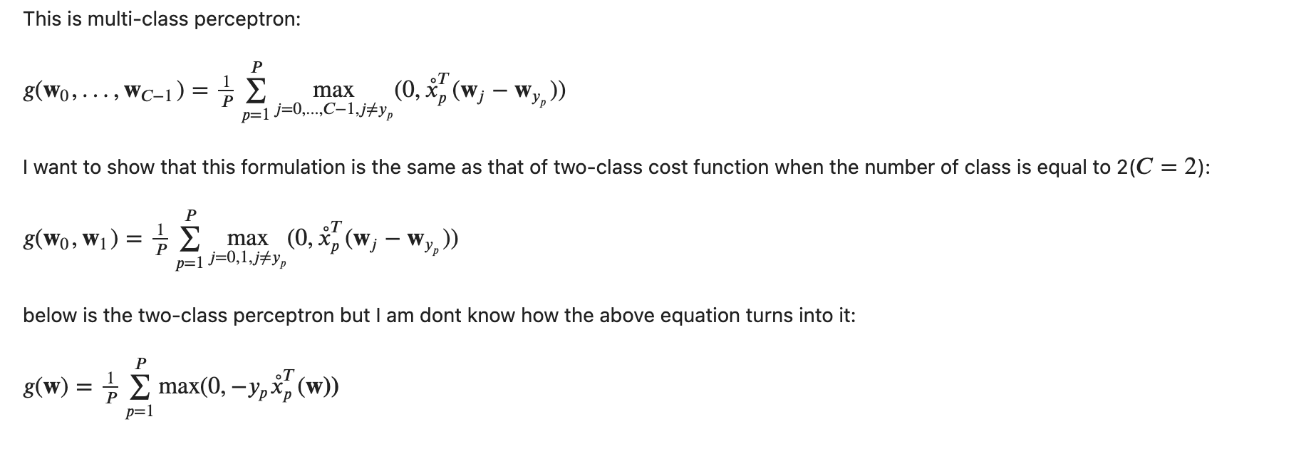 Solved This is multi-class perceptron: 8(Wo, ..., WC-1) = 1 | Chegg.com