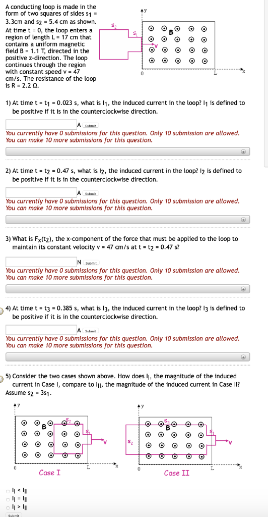 Solved A conducting loop is made in the form of two squares | Chegg.com