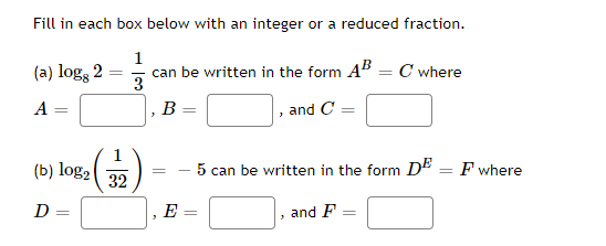 Solved Fill in each box below with an integer or a reduced | Chegg.com