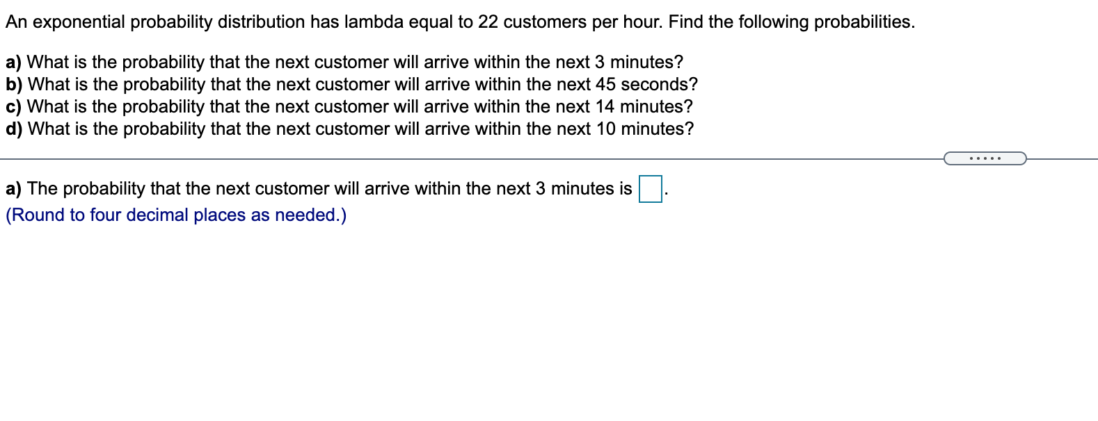 Solved An exponential probability distribution has lambda | Chegg.com