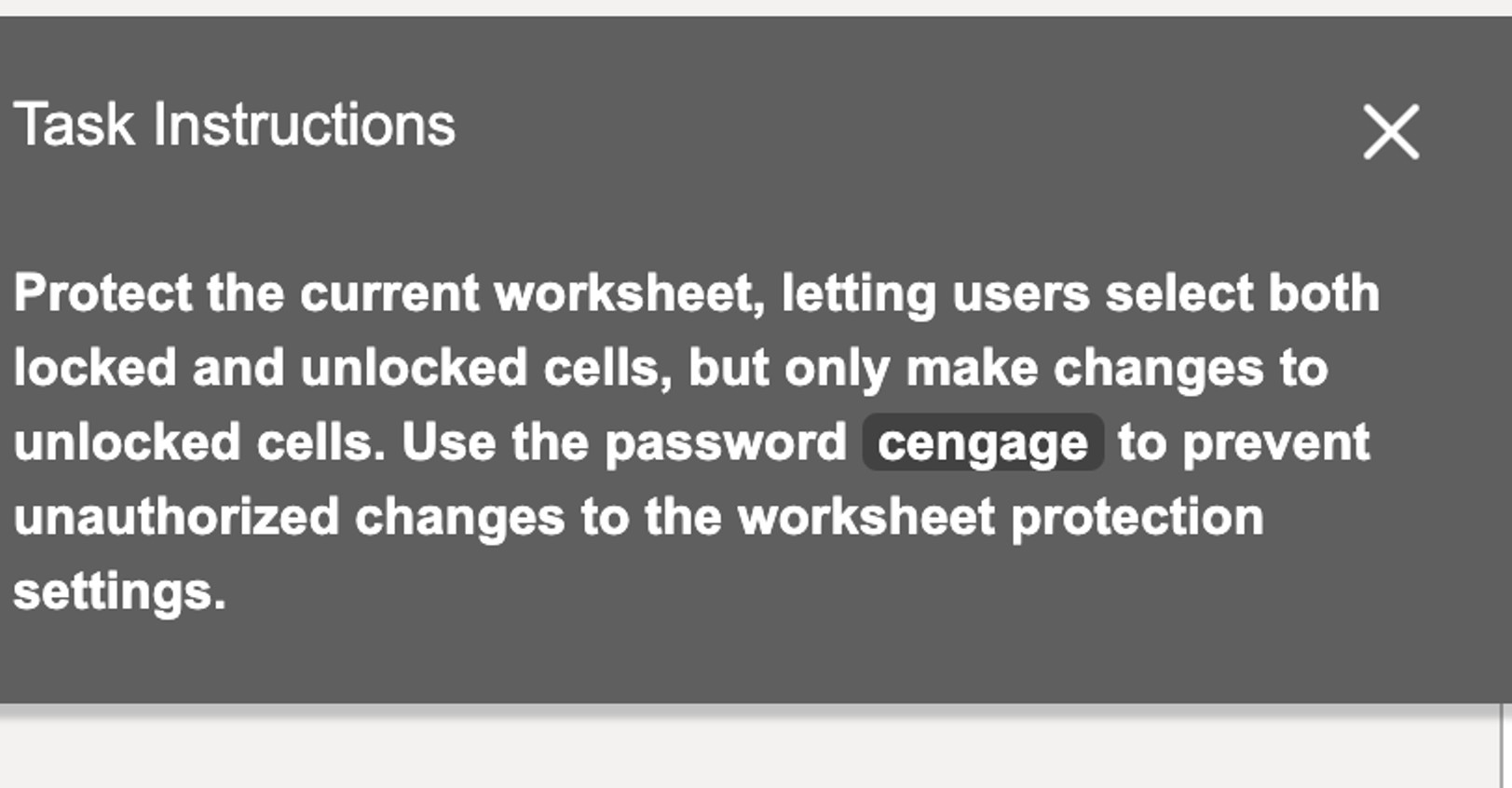 Solved Protect the current worksheet, letting users select | Chegg.com