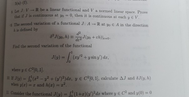 Solved 5(a)-(1) & Let J: V-R be a linear functional and V a | Chegg.com