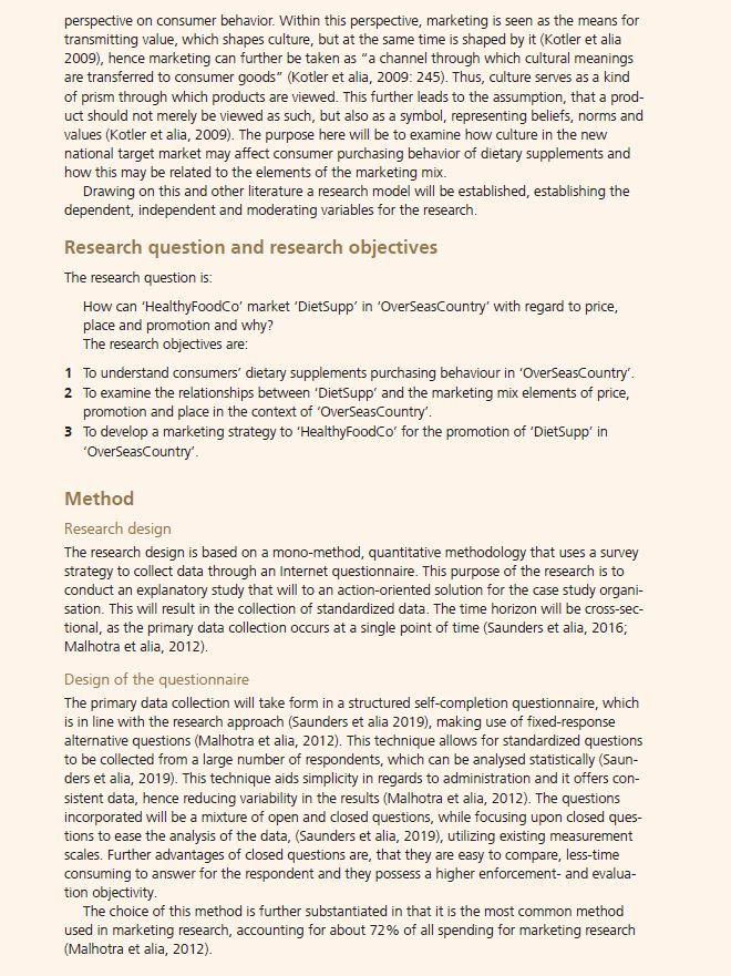 Case 2 Kristina's first draft research proposal | Chegg.com