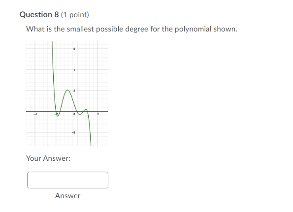 Solved Question 8 (1 point) What is the smallest possible | Chegg.com
