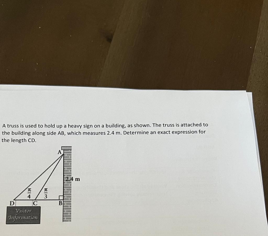Solved A truss is used to hold up a heavy sign on a | Chegg.com