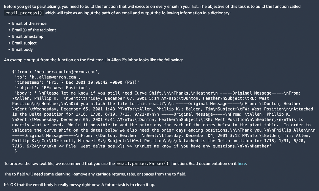 Solved I get a list of the email path by doing import | Chegg.com