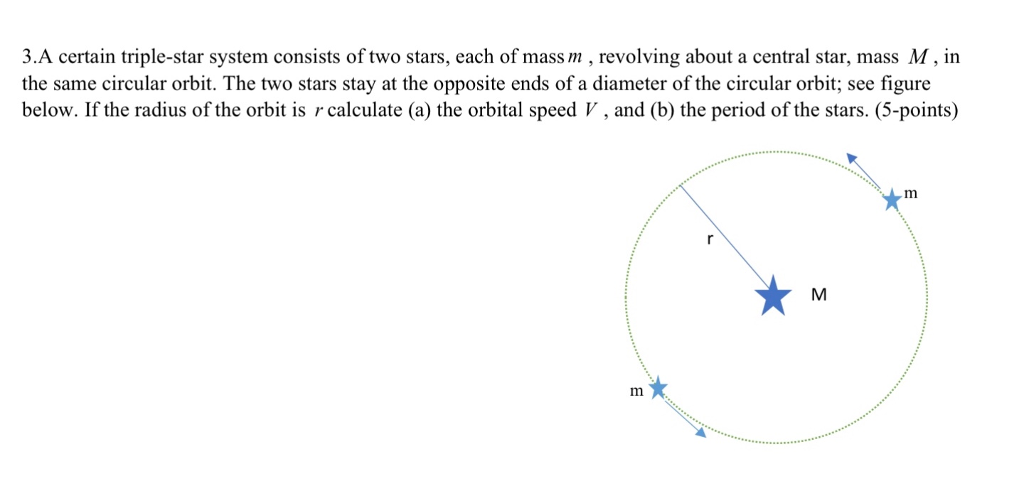 Solved 3.A certain triple-star system consists of two stars, | Chegg.com