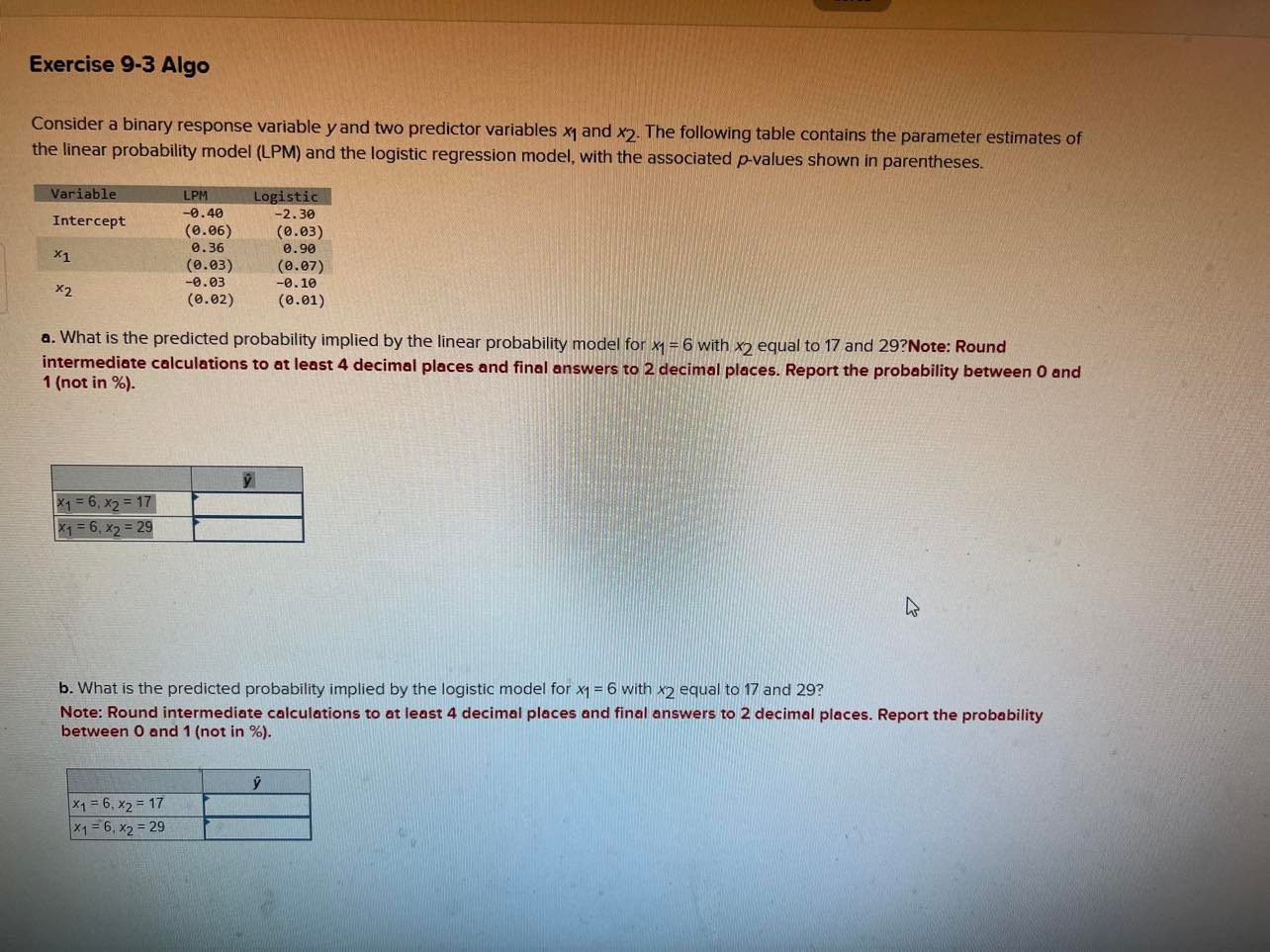Solved Consider a binary response variable y and two | Chegg.com
