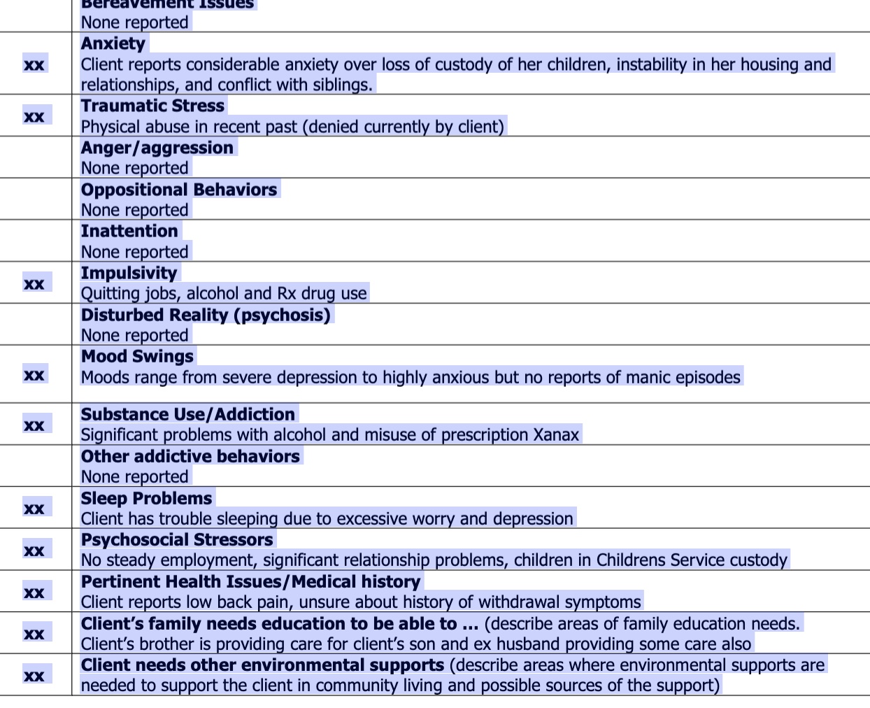 Solved It is important to be able to read a client's | Chegg.com