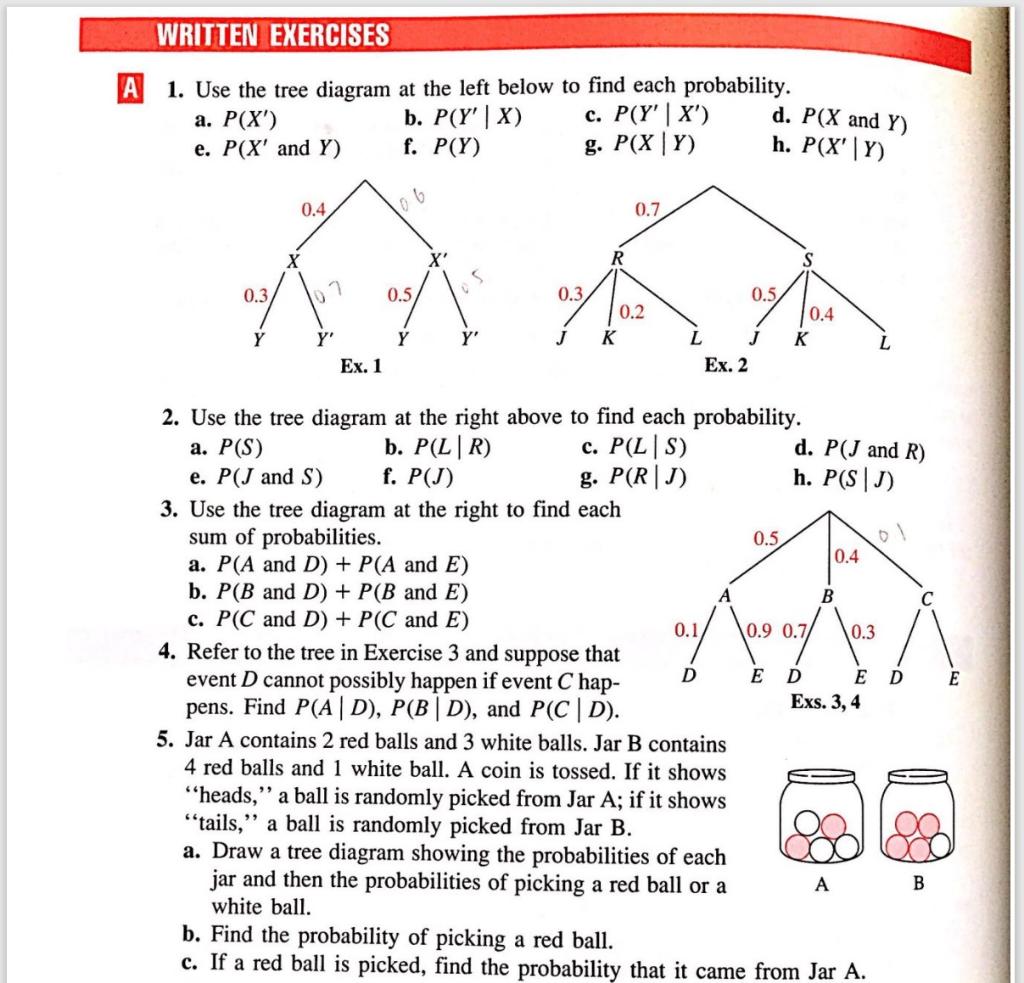 Solved WRITTEN EXERCISES A 1. Use the tree diagram at the | Chegg.com