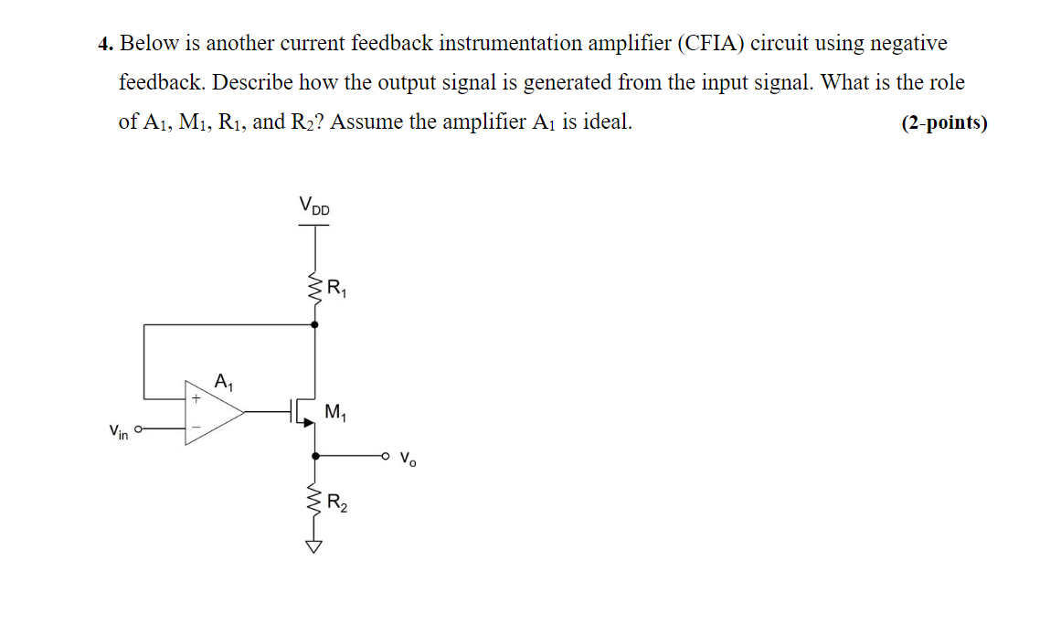Solved 4. Below is another current feedback instrumentation | Chegg.com