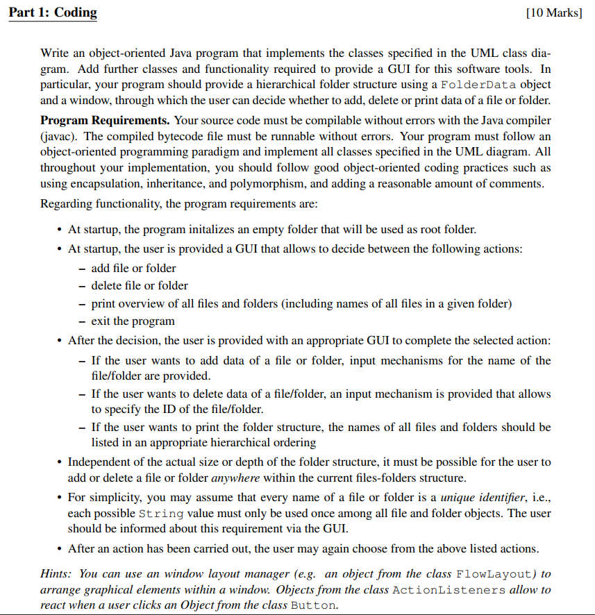 Topic: Object-oriented Folder Structure with a GUI | Chegg.com