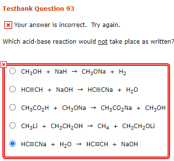 Solved Testbank Question 93 x Your answer is incorrect. Try | Chegg.com