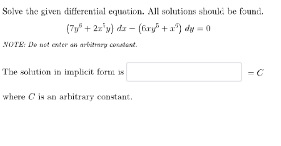 Solved Solve the given differential equation. All solutions | Chegg.com