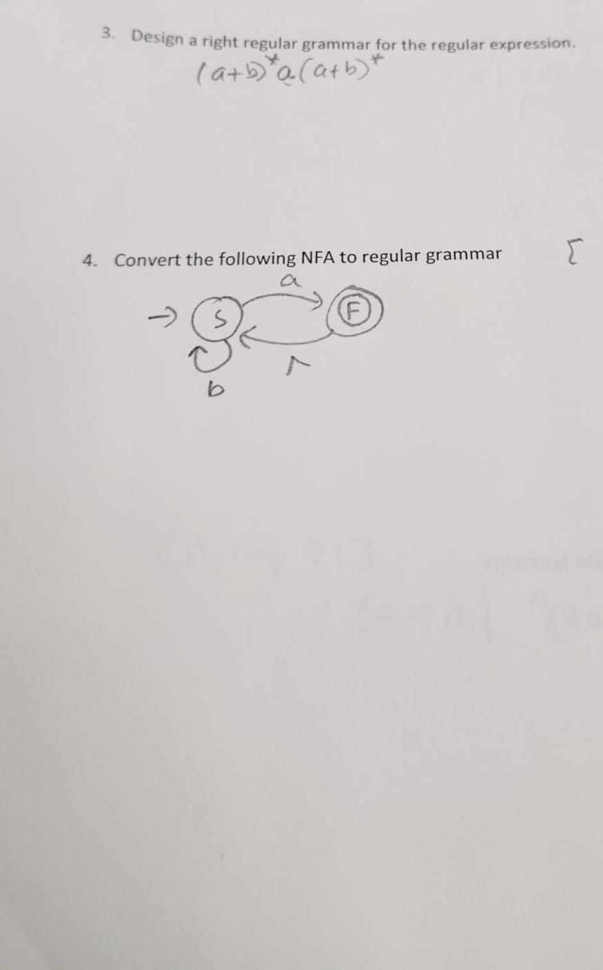 Solved 3. Design a right regular grammar for the regular | Chegg.com