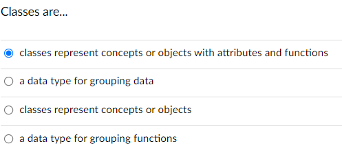 Solved Classes are... classes represent concepts or objects | Chegg.com