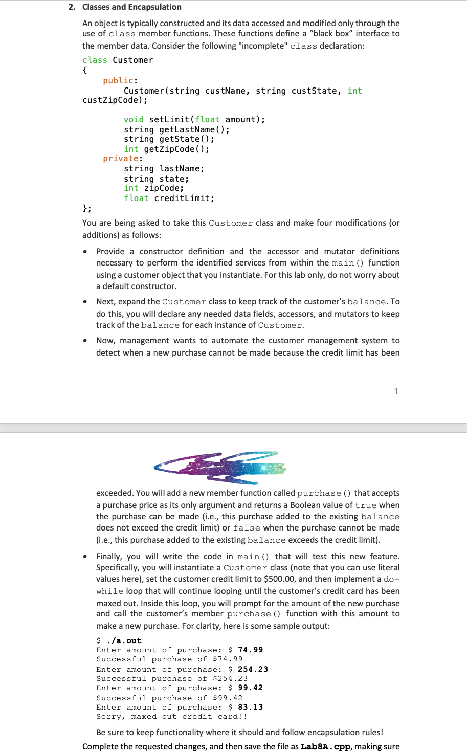 Solved Please help me on this practice problem in c++. | Chegg.com