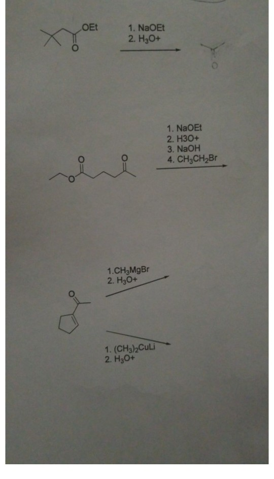 Solved OEt 1. NaOEt 2. H3O+ 1. NaOEt 2. H30+ 3. NaOH 4. | Chegg.com