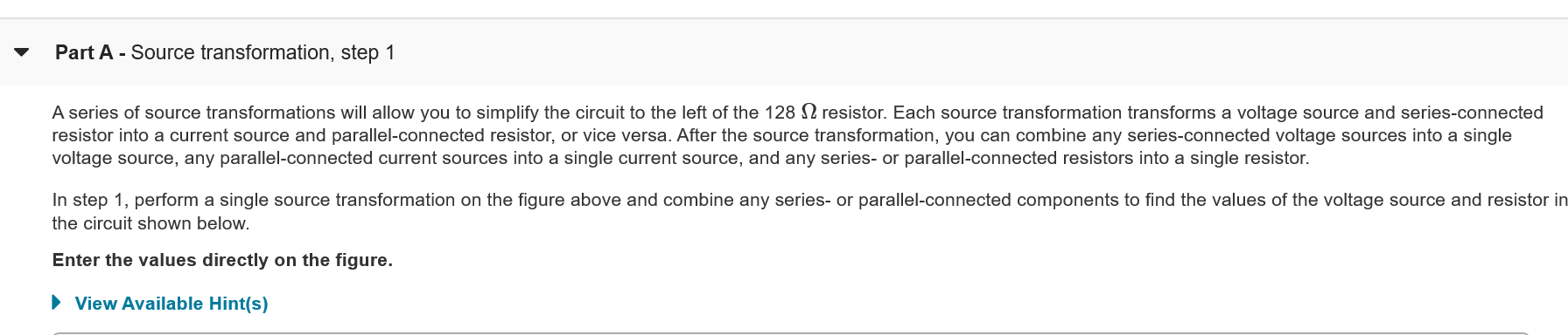 Solved Part A Source Transformation Step 1 A Series Of
