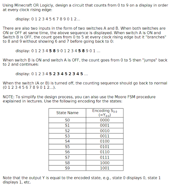Using Minecraft OR Logicly, design a circult that | Chegg.com