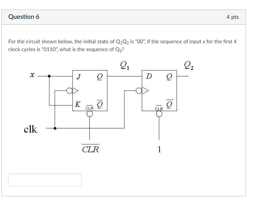 Solved Question 6 4 pts For the circuit shown below, the | Chegg.com